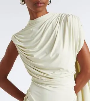 DE LA VALI Draped Jersey Gown
