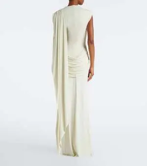 DE LA VALI Draped Jersey Gown