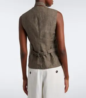 Brunello Cucinelli Scarf-detail Linen Vest
