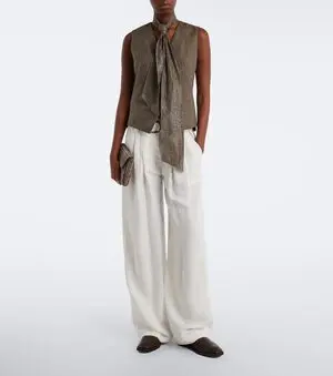 Brunello Cucinelli Scarf-detail Linen Vest