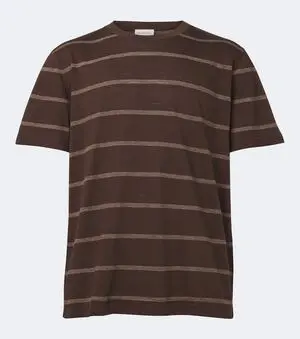 Frescobol Carioca Dinis Striped Cotton T-shirt - Brown