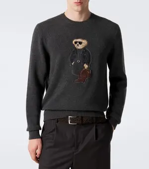 Ralph Lauren Purple Label Polo Bear Embroidered Sweater