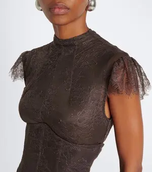 DE LA VALI Zephyra Lace And Tulle Gown