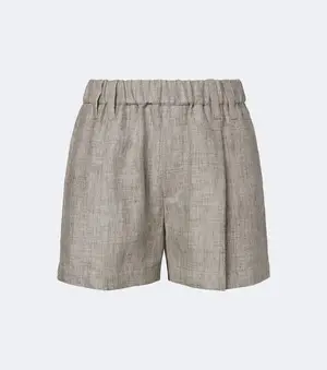 Brunello Cucinelli Monili Linen Shorts