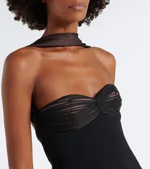 Retrofete Daufine Scarf-detail Open-back Gown