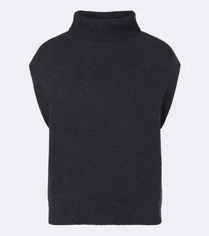 Jardin Des Orangers Wool And Cashmere Turtleneck Sweater Vest - Grey
