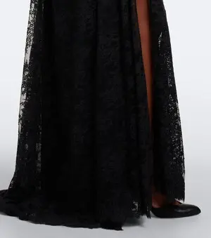 Monique Lhuillier Embellished Lace Bustier Gown