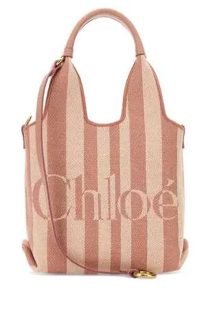 Chloé Embroidered Canvas Stripy Handbag - Multicolor