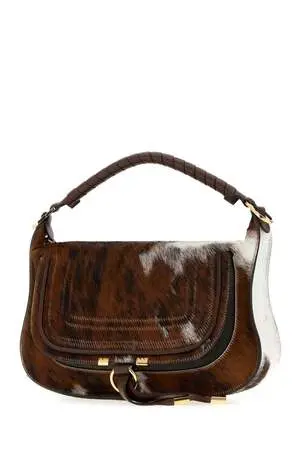 Chloé Printed Calf Hair Marcie Handbag - Multicolor