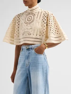 Zimmermann Indra Embroidered Cape