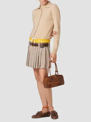 Miu Miu Beau Leather Patchwork Top Handle Bag