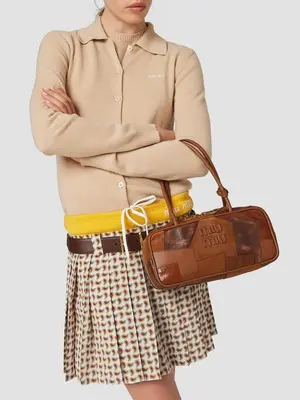 Miu Miu Beau Leather Patchwork Top Handle Bag