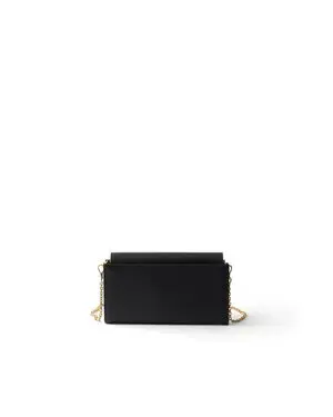 Prada Saffiano Leather Wallet With Shoulder Strap