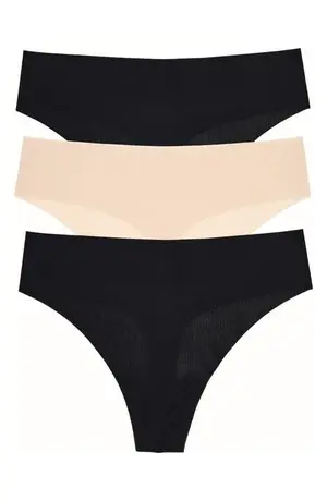 Honeydew Intimates Like Nothing Assorted 3-pack Thongs Black/nude/black