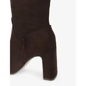 Steve Madden Fair Play Faux-suede Heeled Knee-high Boots - Dark Brown