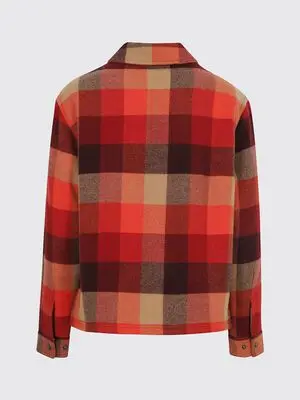 Filson Single-breasted Check Wool Short Coat With Classic Collar