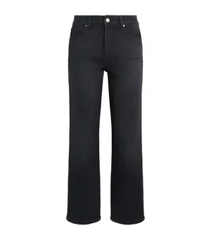 Paige Mason Ankle Mid-rise Straight Jeans - Black