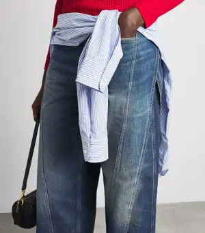 Sandro Topstitch Wide-leg Jeans