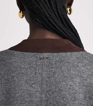 Sandro Suede-trim Cropped Cardigan