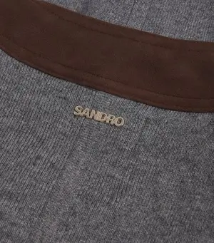 Sandro Suede-trim Cropped Cardigan