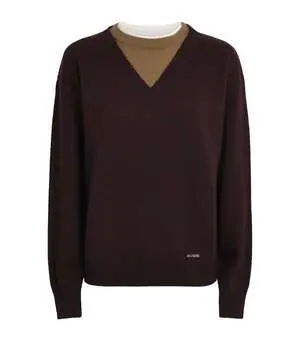 Sandro Wool-cashmere Layered Sweater - Red