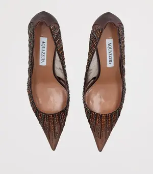 AQUAZZURA Embellished Soft Sky Pumps 85