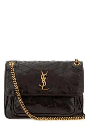 Saint Laurent Dark Leather Medium Niki Shoulder Handbag For