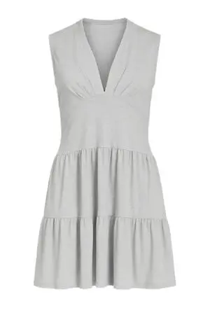 CONQUISTA Knit Jersey Tiered Mini Dress