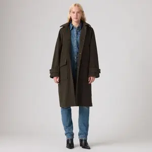 LEVI'S Wool Blend Coat With Detachable Hood
