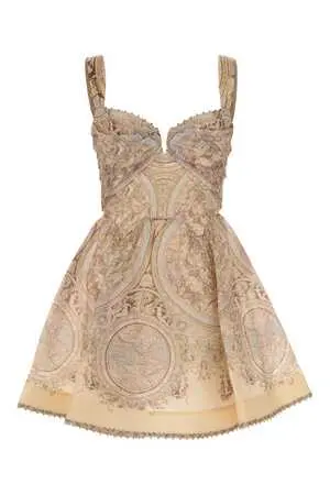 Zimmermann Printed Linen Blend Ascent Mini Dress - Multicolor