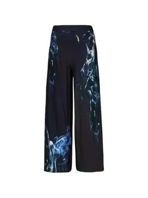 TESSITURA Smoke Abstract-print Palazzo Pants - Black
