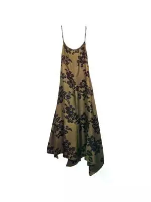 UMA WANG Floral-print Asymmetric-hem Dress