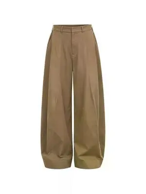 ELEH Pleated Wide-leg Trousers - Neutrals