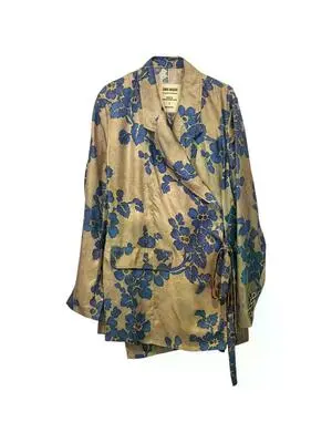 UMA WANG Floral-print Tie-fastening Blazer