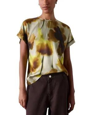 Whistles Printed Short Sleeve Blouse - Yellow/multi