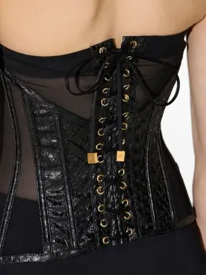 Elisabetta Franchi Faux Leather Corset Top