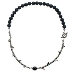 GEM KINGDOM Rebel Rebel Thorn Necklace - Black/silver