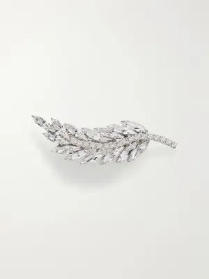 JENNIFER BEHR Alaris Barrette Crystal-embellished -tone Metal Hairclip - Silver