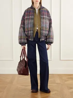 Missoni Checked Wool-caperdoni Padded Bomber Jacket