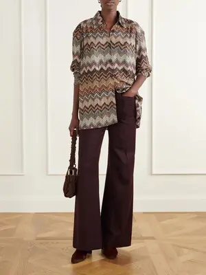 Missoni Sequin-embellished Metallic Crochet-knit Blouse