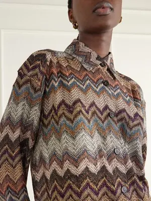 Missoni Sequin-embellished Metallic Crochet-knit Blouse