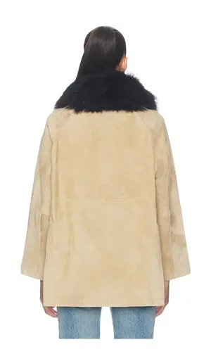 SUSANNA CHOW Raegan Suede Feild Jacket In Brown