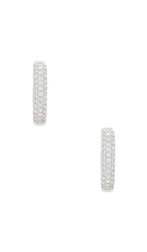 ADINA EDEN Pave Rounded Inside Out Hoop Earring In Metallic