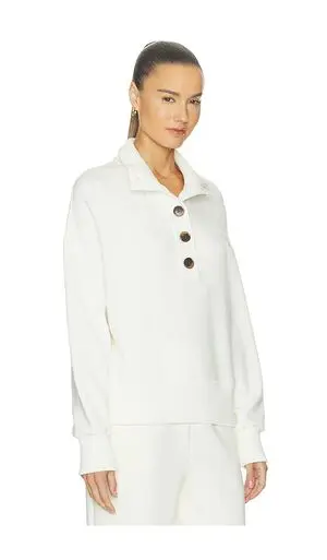 Varley Bronya Button Placket Sweater In Ivory