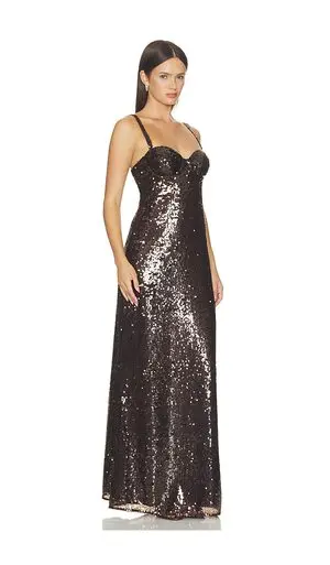 L'Agence Sayla Maxi Dress In Brown