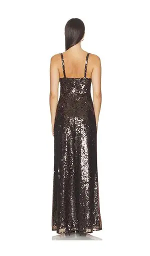 L'Agence Sayla Maxi Dress In Brown