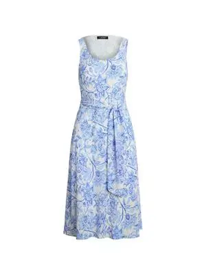 Ralph Lauren Floral-print Belted Midi Dress