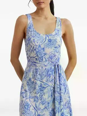 Ralph Lauren Floral-print Belted Midi Dress