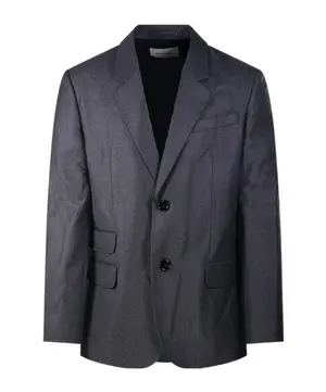 AMI Paris Single-breasted Wool Blazer - Anthracite