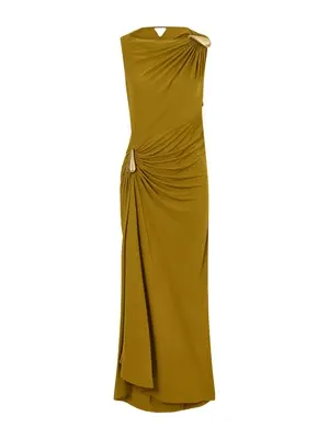 Bottega Veneta Gathered Embellished Maxi Dress